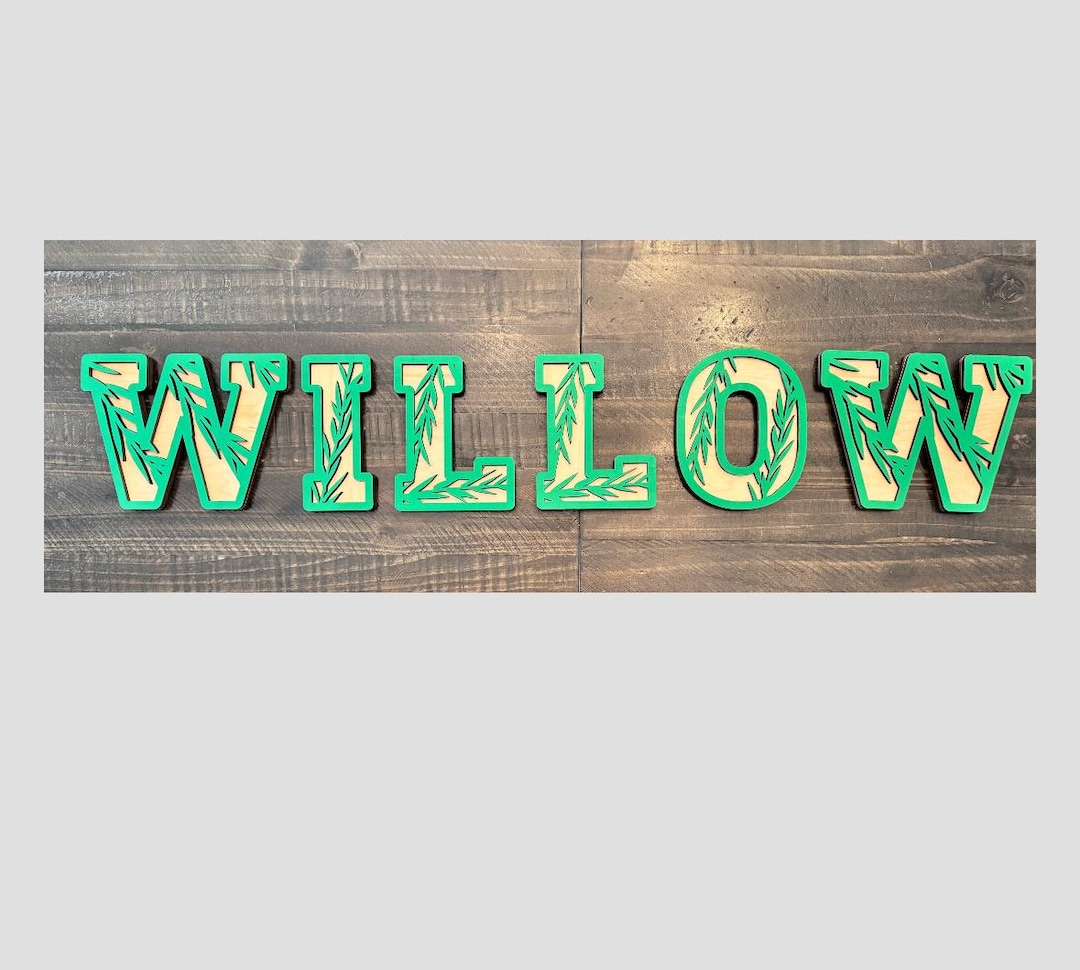 Alphabet Willow Tropical Leaf Bamboo A-Z Digital SVG Font Laser Cut ...