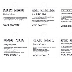 Scrabble Pet Series Definitions, Dog Groomer, Petsitter, Dog Mom, Laser ...