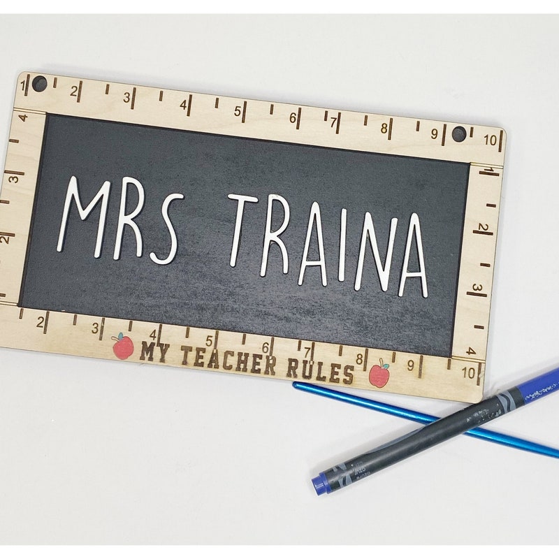 Teacher Ruler Sign - Etsy