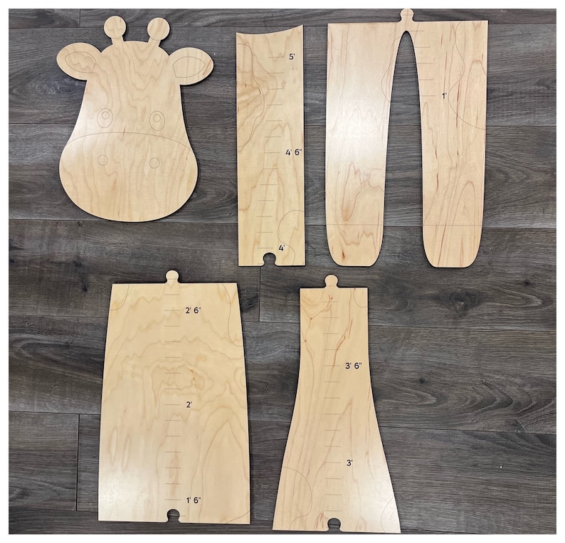 Giraffe Growth Chart Ruler. Kids Nursery Height Measurement. Glowforge ...