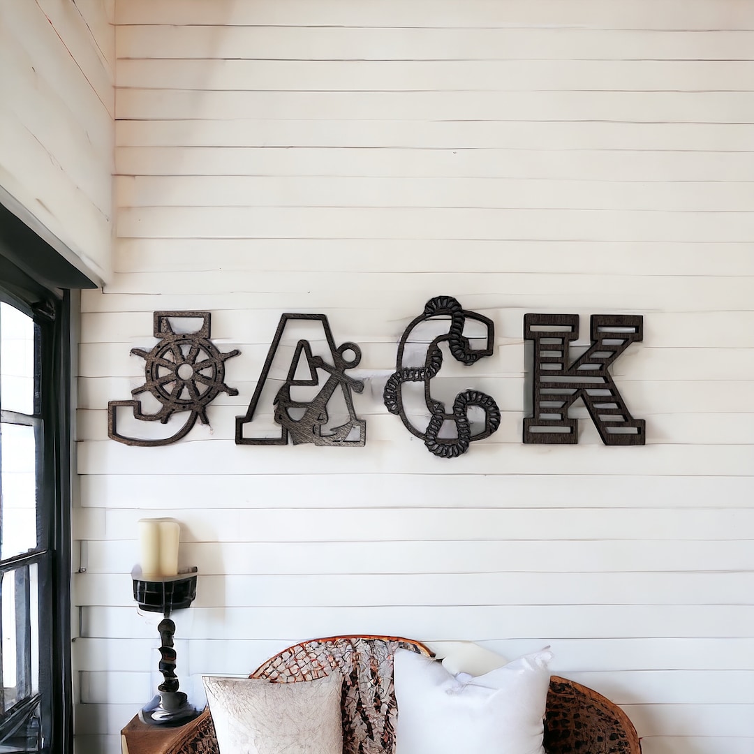 Nautical Alphabet Font A-Z Digital Download Ocean, Sailing , Anchor ...