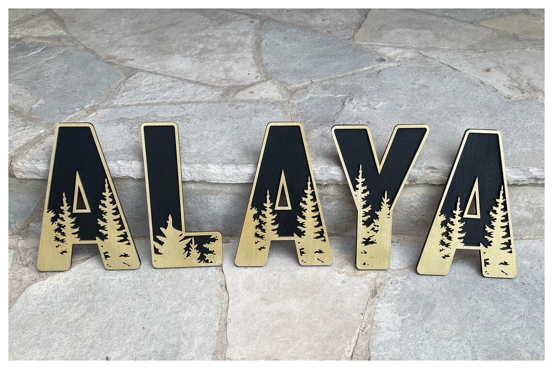 Tree Forest Alphabet A-Z Glowforge Laser Cut File Svg Download - Etsy ...