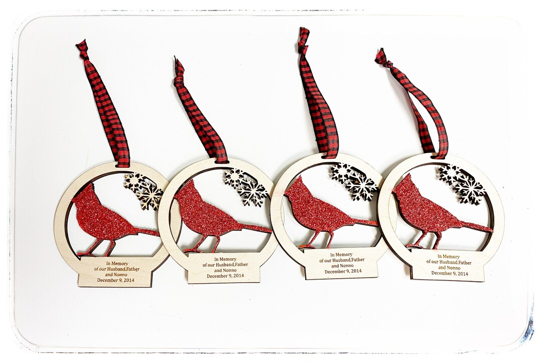 Digital Laser Cut File Cardinal, in Memory, Family SVG Ornament ...