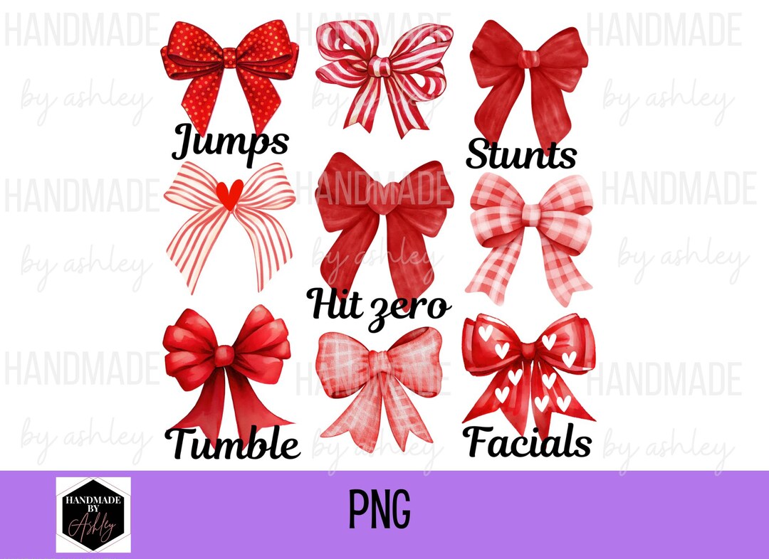 Cheerleading Valentine Croquet Bows PNG - Etsy
