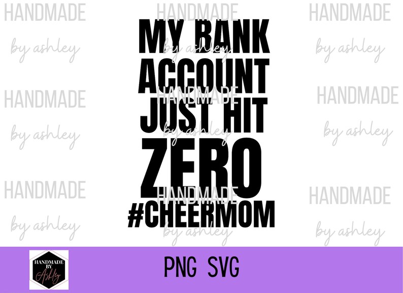 My Bank Account Just Hit Zero Cheer Mom SVG PNG - Etsy