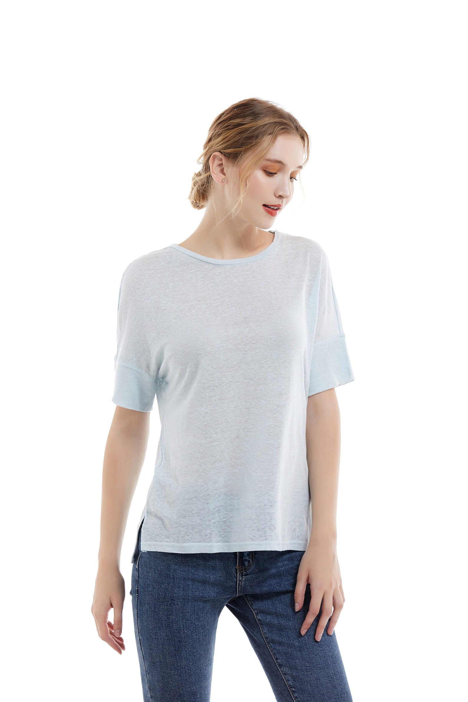 Linen Shirt, Light Blue or Dark Gray, Summer Top. Breathable ...