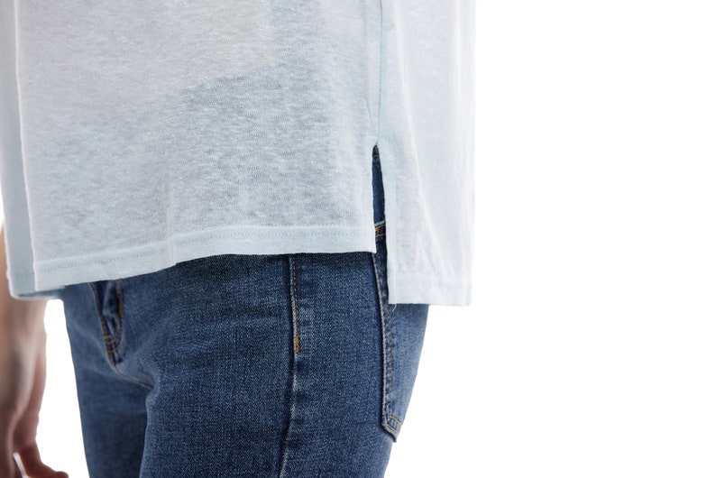 Linen Shirt, Light Blue or Dark Gray, Summer Top. Breathable ...