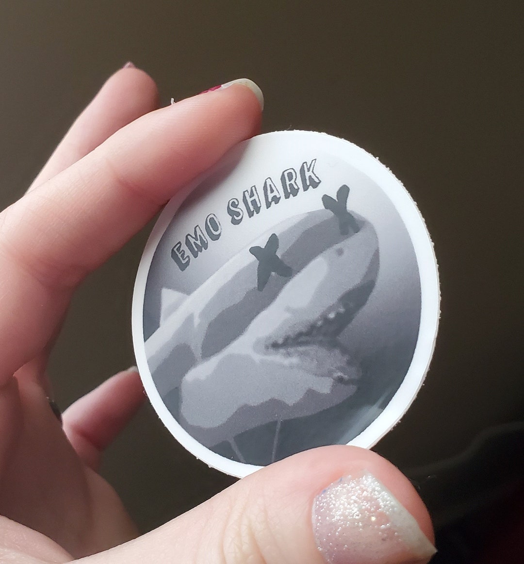 Emo Shark Sticker - Grunge Shark / Sharktreuse - Etsy