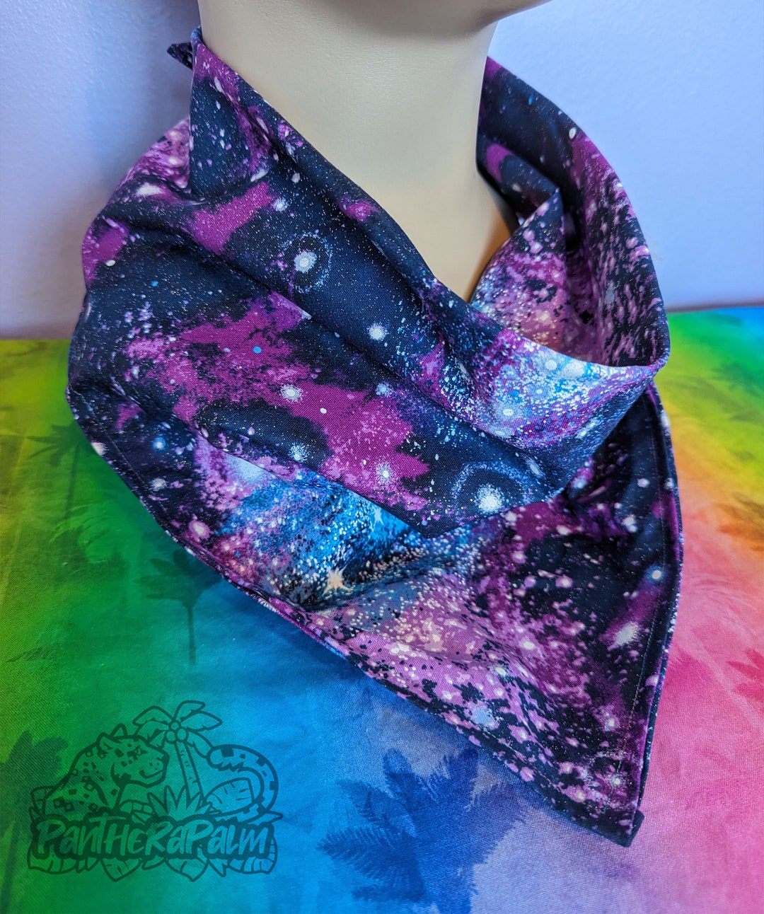 Glitter Galaxy Fursuit Bandana - Optional Name Embroidery - Etsy