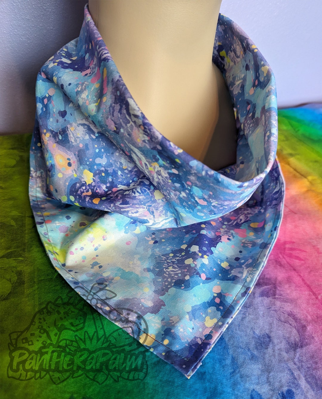 Purple Paint Splatter Fursuit Bandana - Optional Name Embroidery - Etsy