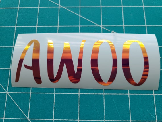 AWOO Vinyl Decal Holographic | Etsy