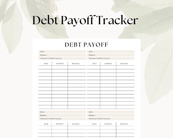 Debt Payoff Tracker Tracker Debt Snowball Digital Planner - Etsy