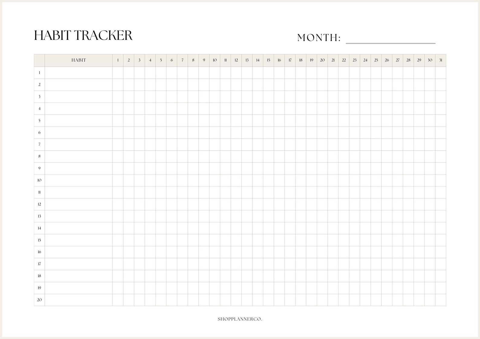 Monthly Habit Tracker Template | Routine Tracker | Digital Planner ...