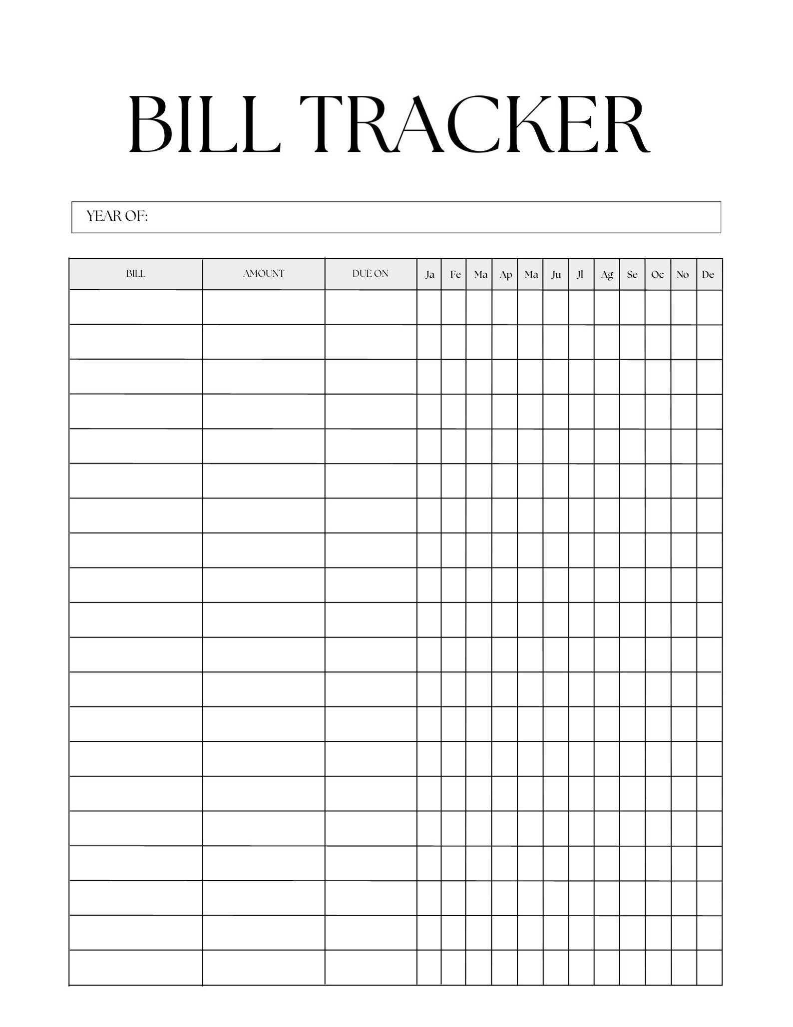 Bill Tracker | Finance Tracker | Budget | Digital Planner | Printable ...