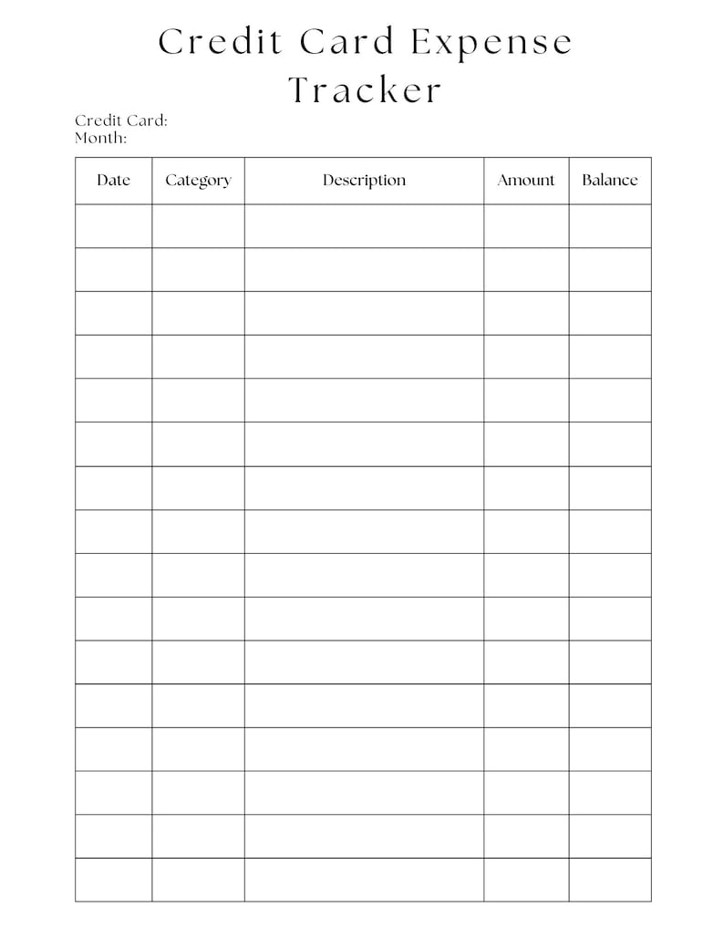 Credit Card Expense Tracker | Spending Tracker | Digital Planner ...