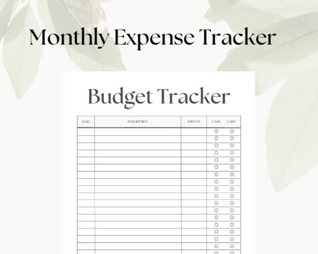 Monthly Expense Tracker | Budget Planner | Template | Digital Planner ...