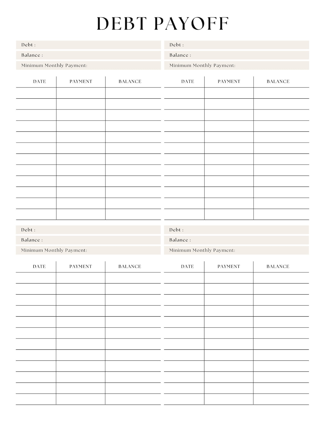 Debt Payoff Tracker Tracker | Debt Snowball | Digital Planner ...