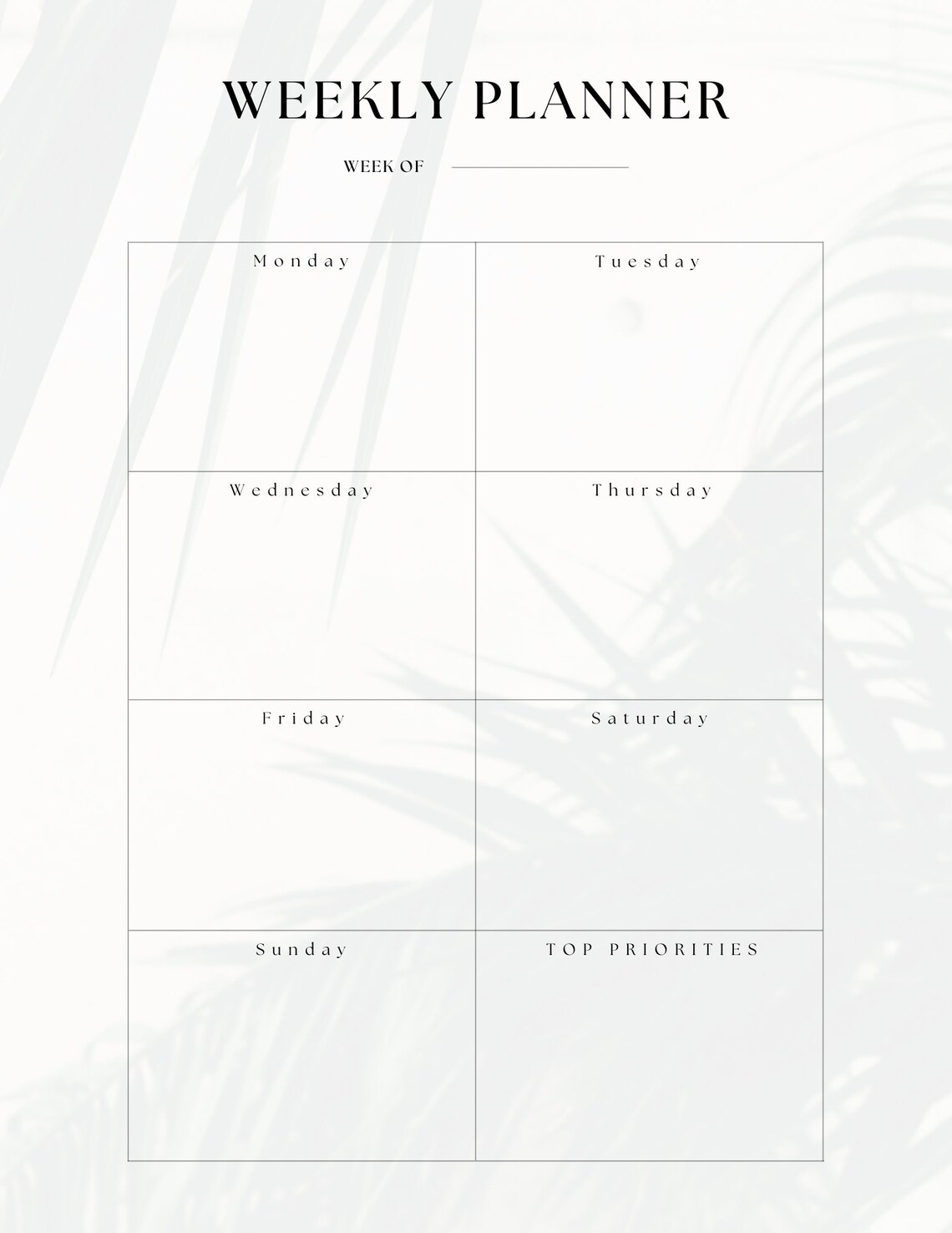 Weekly Planner | Weekly Schedule | Weekly Organizer | Digital Planner ...