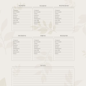 Weekly Skincare Routine Template | Self Care Planner | Beauty Journal ...