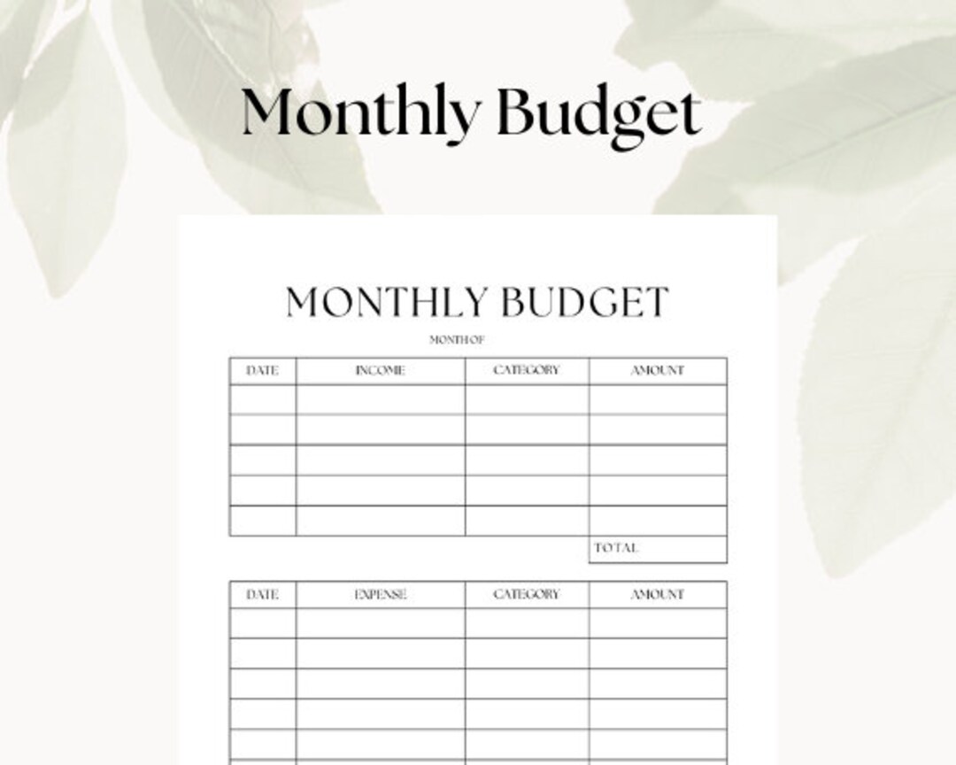 Monthly Budget | Finance Planner | Template | Digital Planner ...