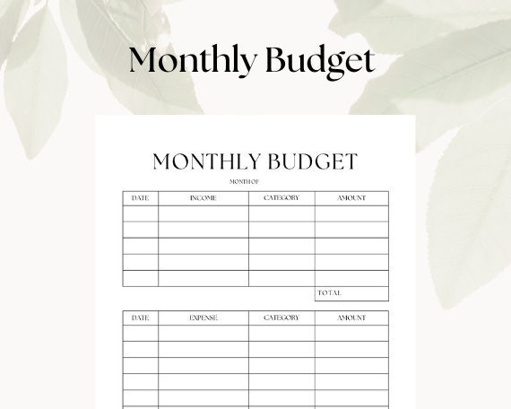 Monthly Budget | Finance Planner | Template | Digital Planner ...