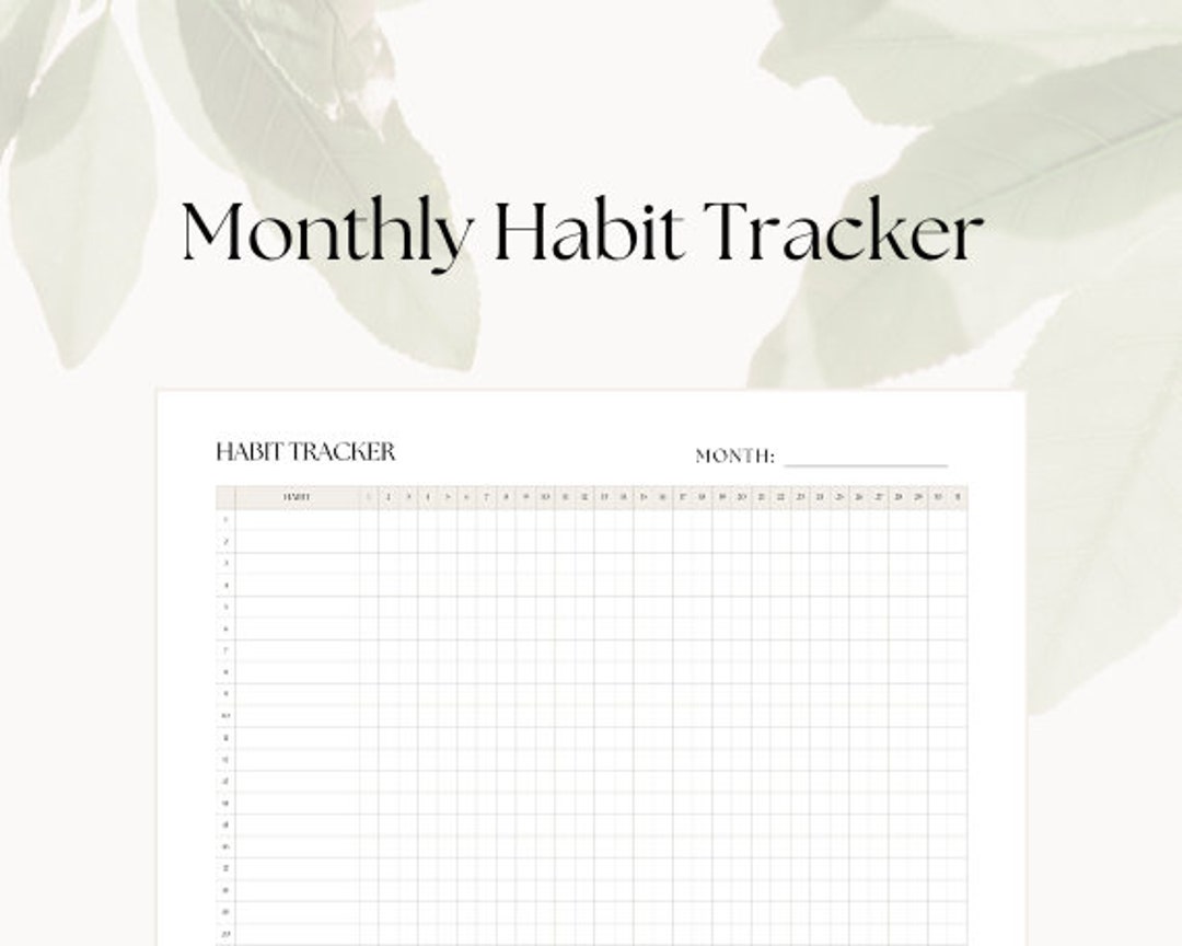 Monthly Habit Tracker Template | Routine Tracker | Digital Planner ...