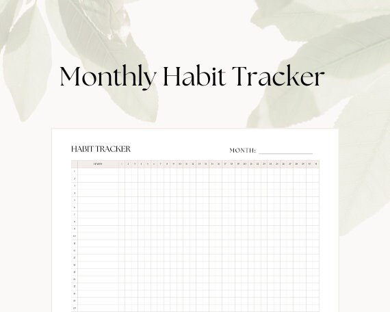 Monthly Habit Tracker Template | Routine Tracker | Digital Planner ...