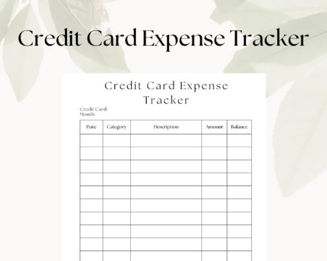 Credit Card Expense Tracker | Spending Tracker | Digital Planner ...
