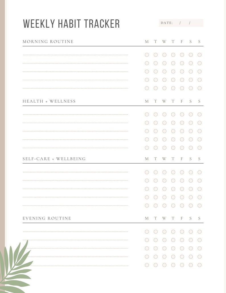 Weekly Habit Tracker | Productivity Journal | Digital Planner ...