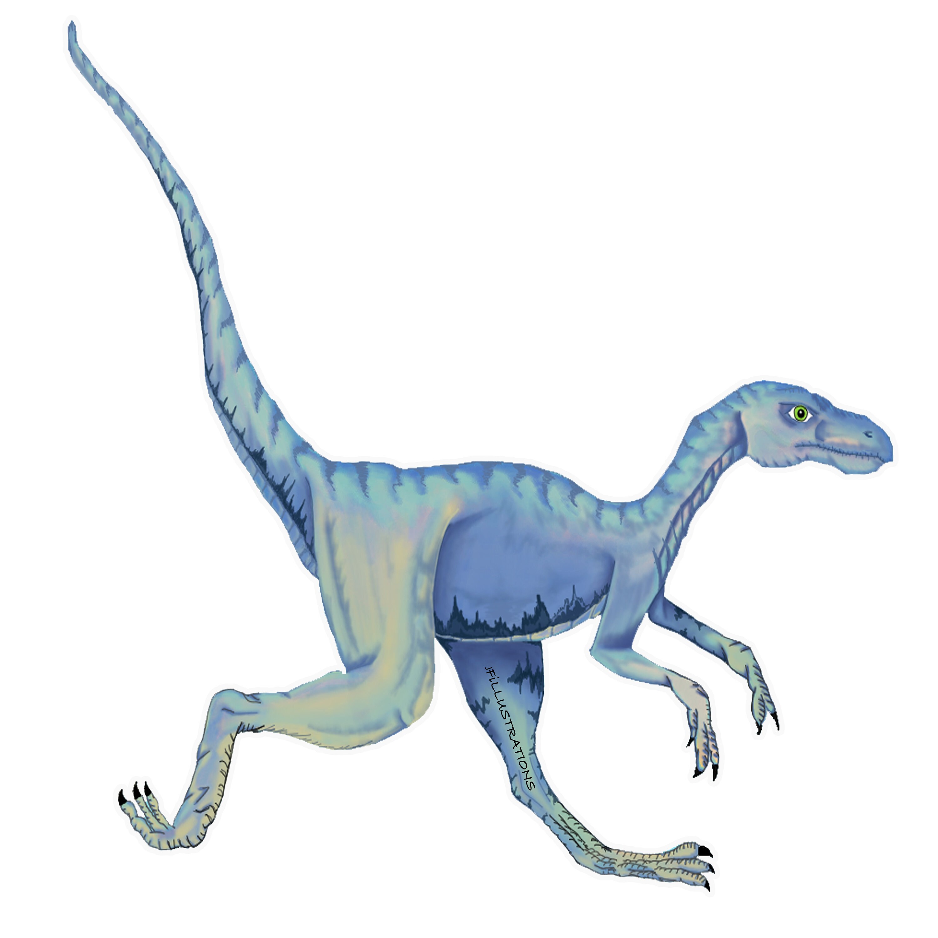 Running Compsognathus, Dinosaur, Vinyl Sticker, Hand Drawn - Etsy