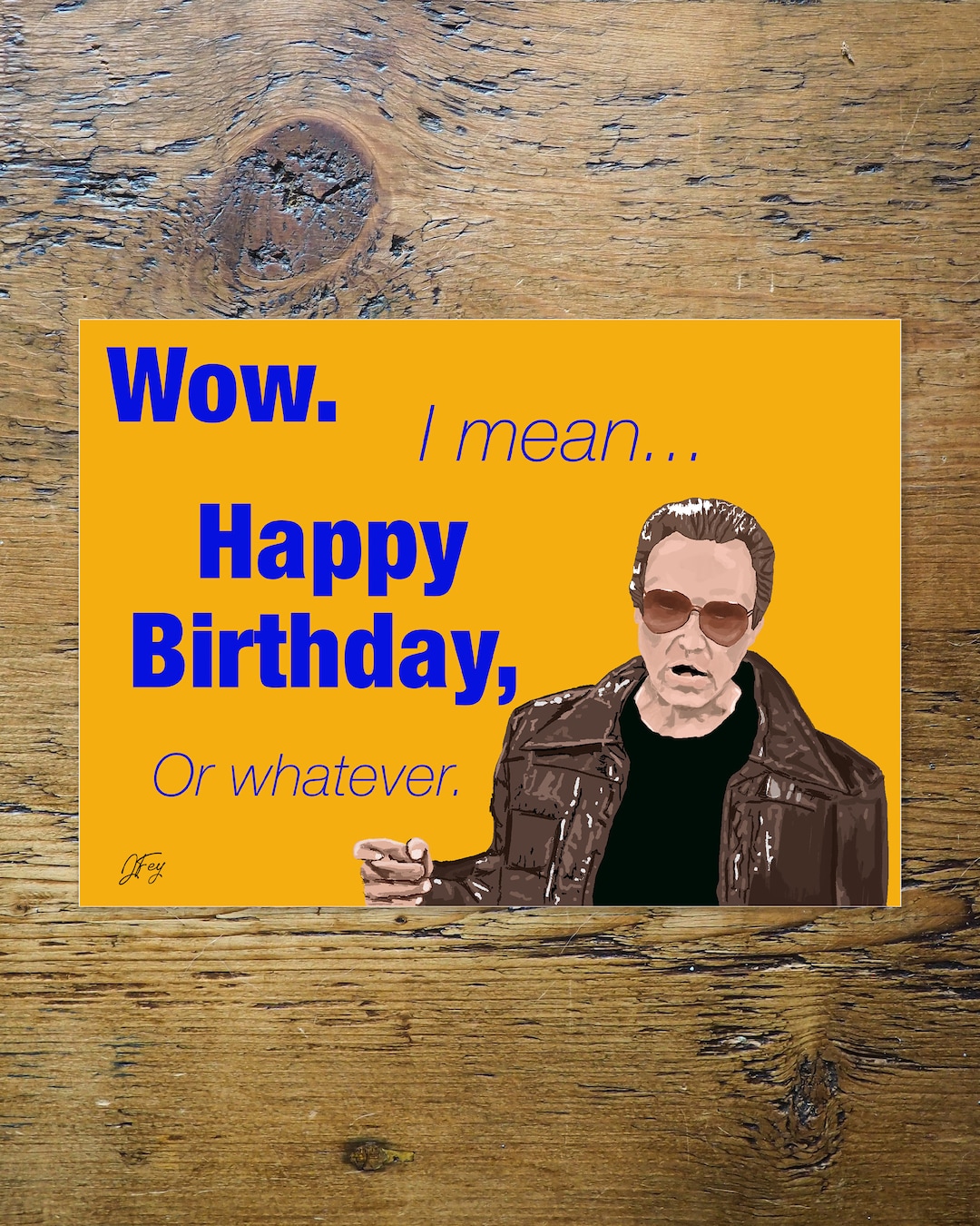Christopher Walken Birthday Card: Sarcastic Celebrity Art - Etsy