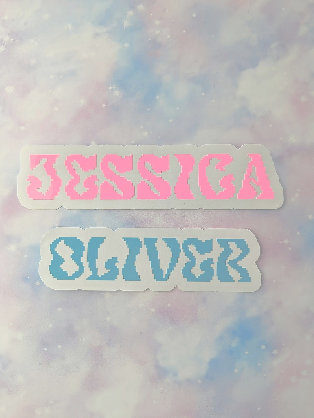 Custom Pixel Name Decal, Wavy Gamer Vinyl Name Decal, Cute Retro ...