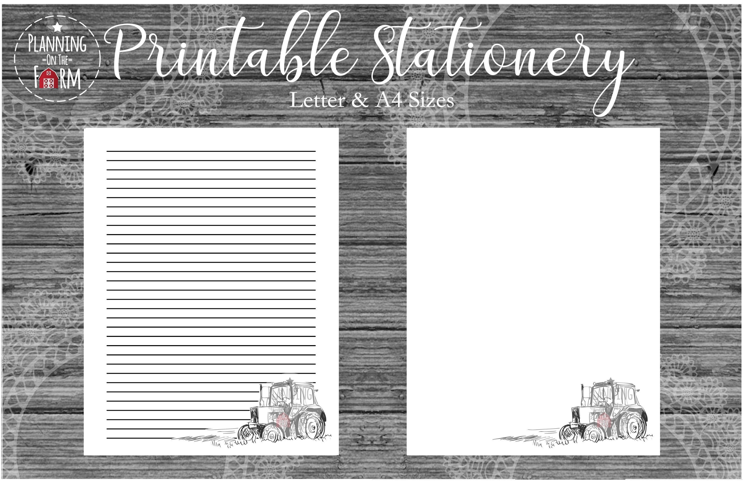 Tractor Country Farm Life Printable Stationery Paper Instant Digital ...