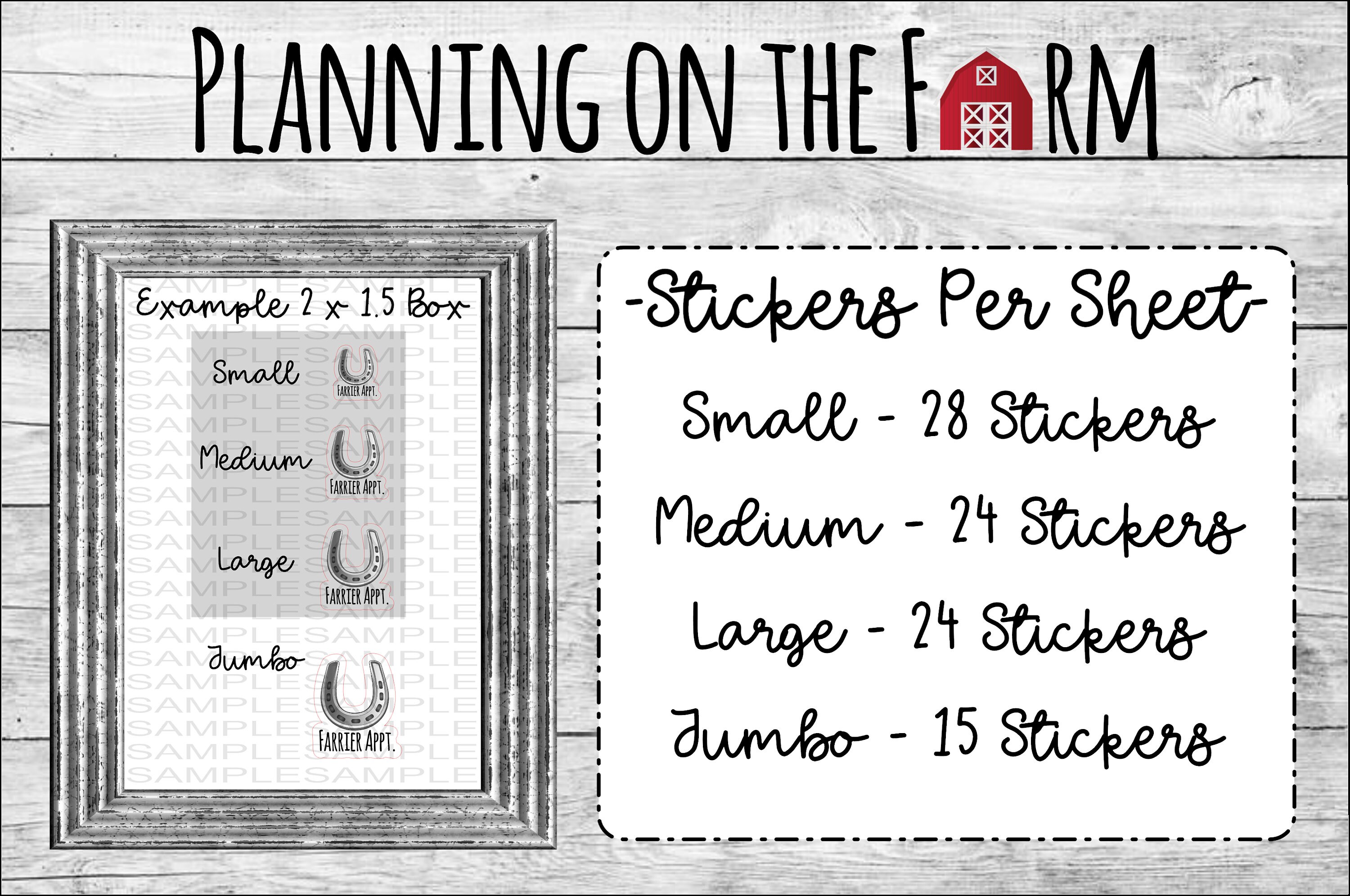 Farrier Appointment Horse Planner Stickers | Equestrian Farming ...