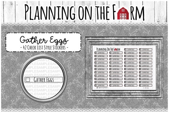 Gather Eggs Farm Chore Checklist Planner Stickers Animal - Etsy