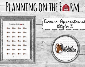 Farrier Visit Appointment Horse Planner Stickers Reminder | Etsy