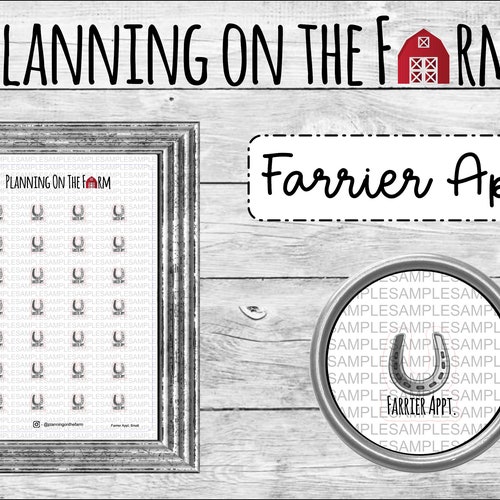 Farrier Appointment Horse Planner Stickers Equestrian - Etsy