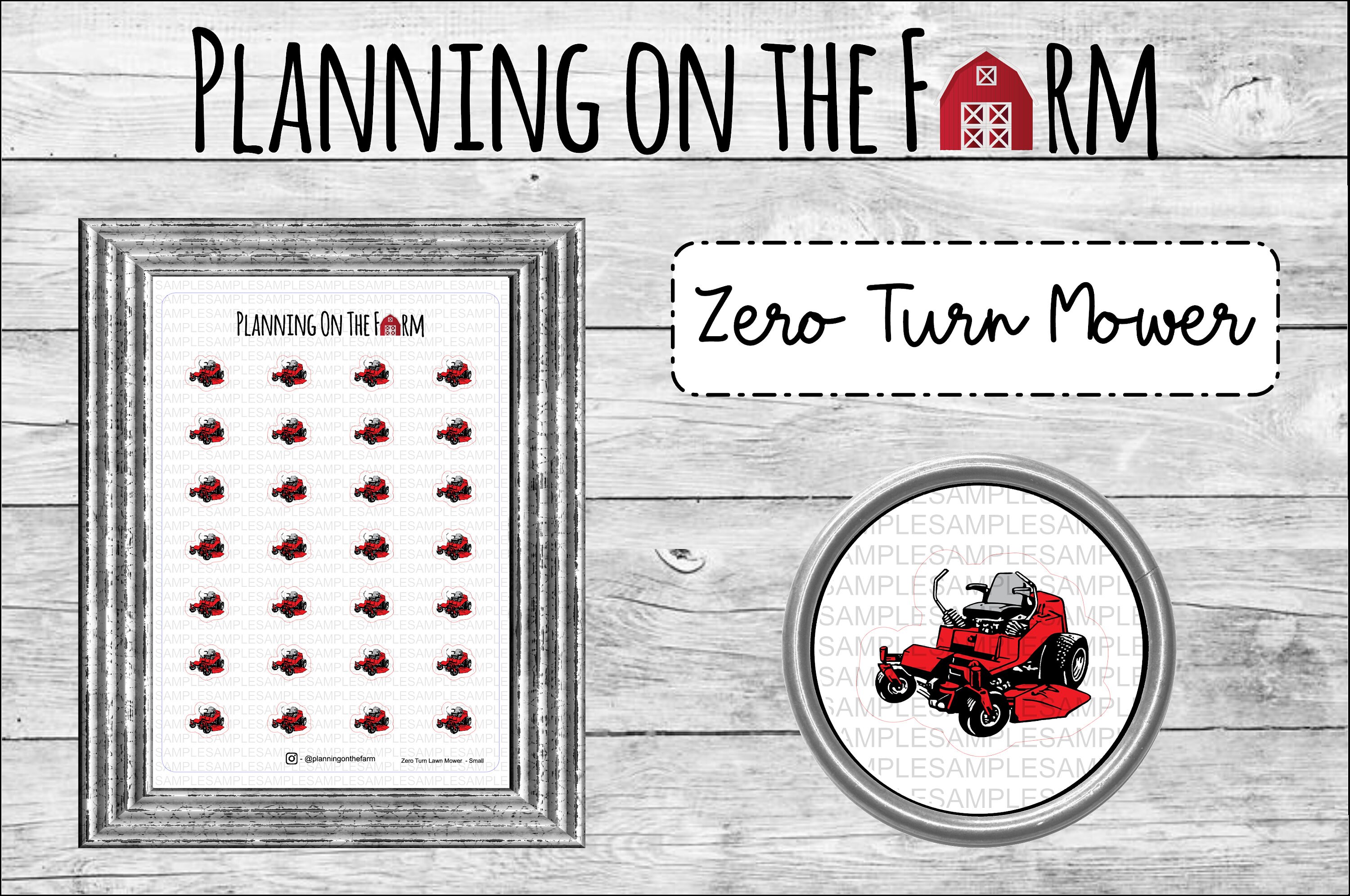 Mow the Lawn Zero Turn Lawn Mower Planner Sticker Planning on the Farm ...