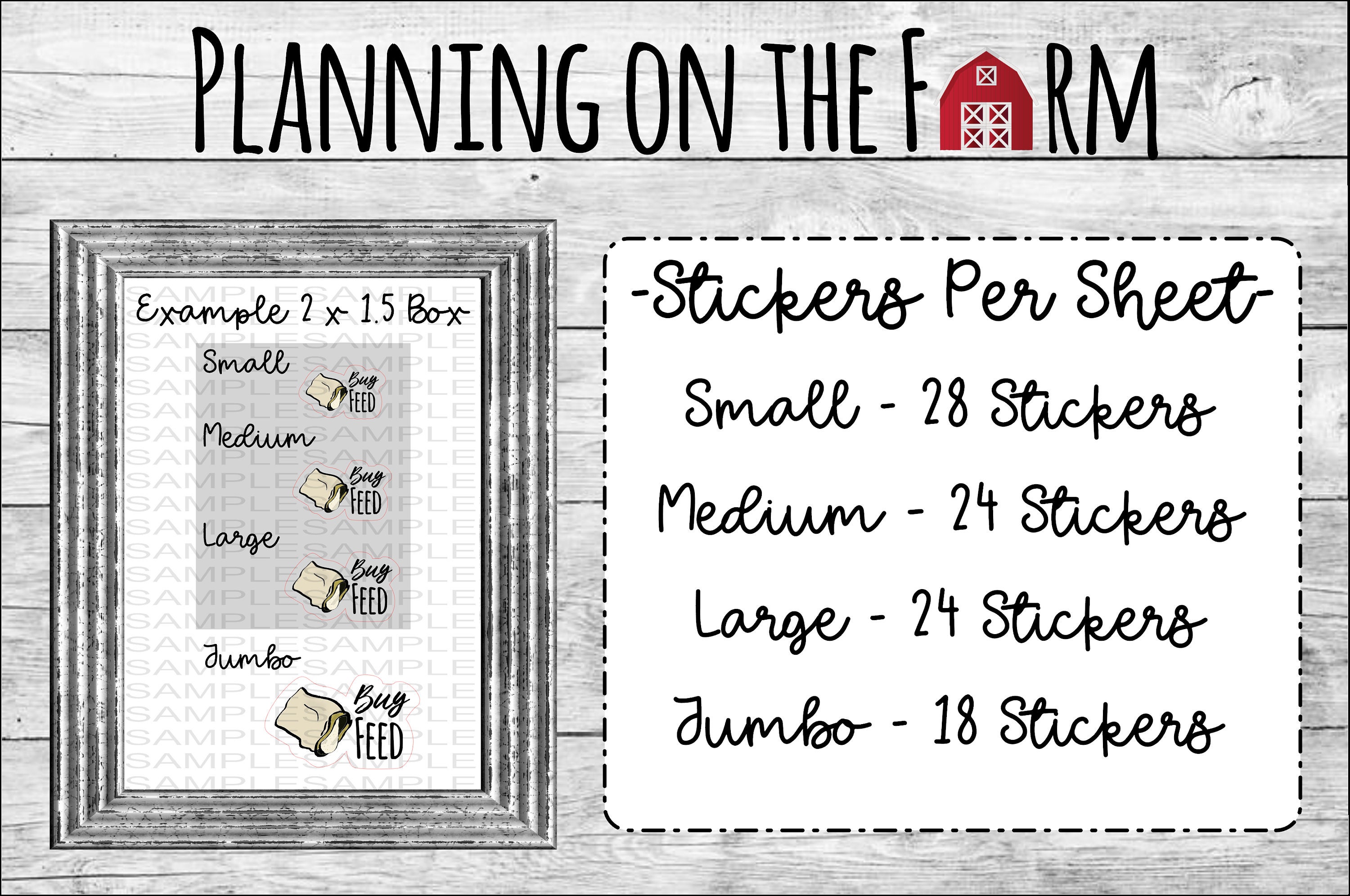 Farm Planner Stickers | Buy Feed Reminder, Animal Care - Etsy