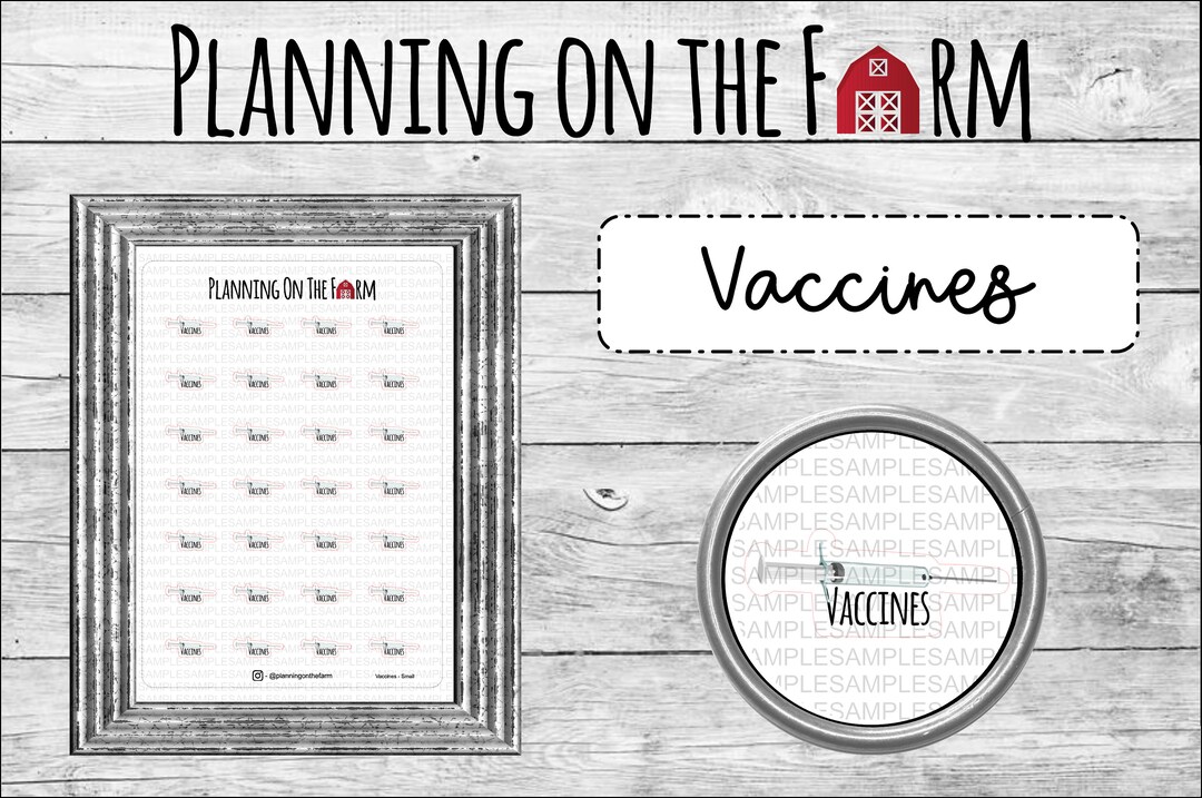 Vaccine Animal Shot Injection Planner Sticker | Planning on the Farm ...