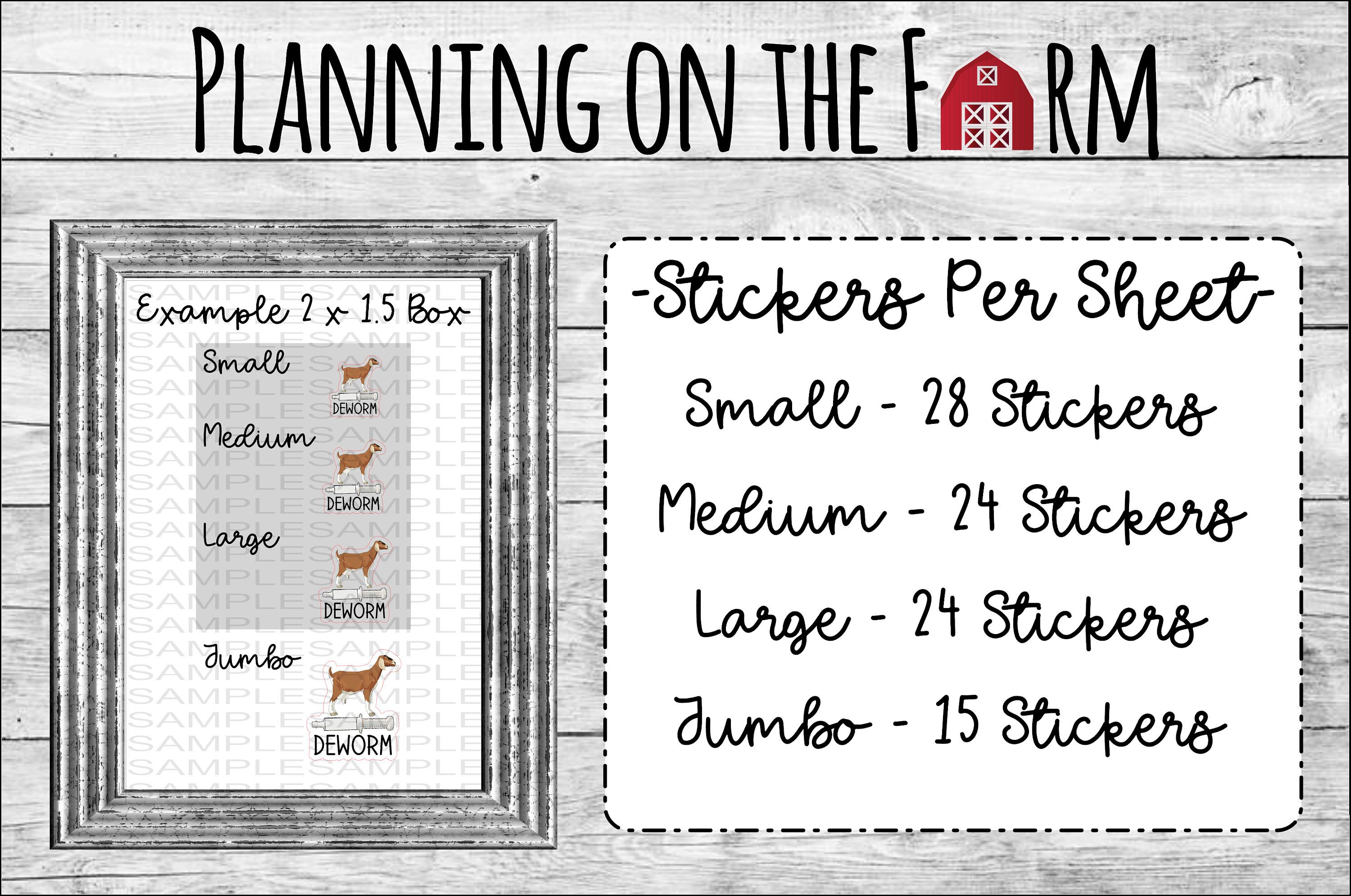 Goat Deworm Planner Sticker STYLE 2 Planning on the Farm Farming and ...