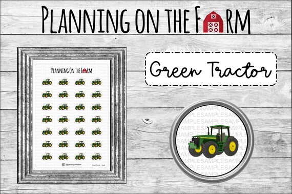 Green Tractor Planner Sticker Planning on the Farm Farming | Etsy