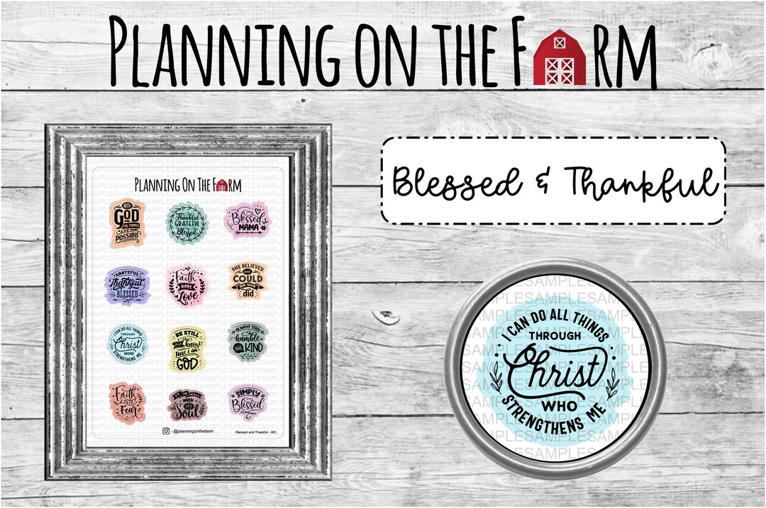 Blessed and Thankful | Christian Planner Stickers | Religious Church ...