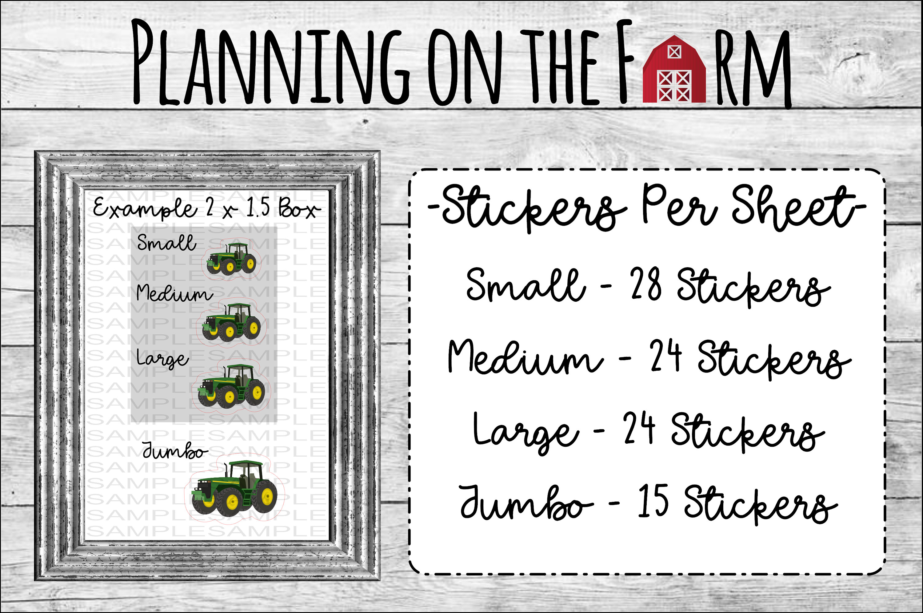 Green Tractor Planner Sticker Planning on the Farm Farming - Etsy