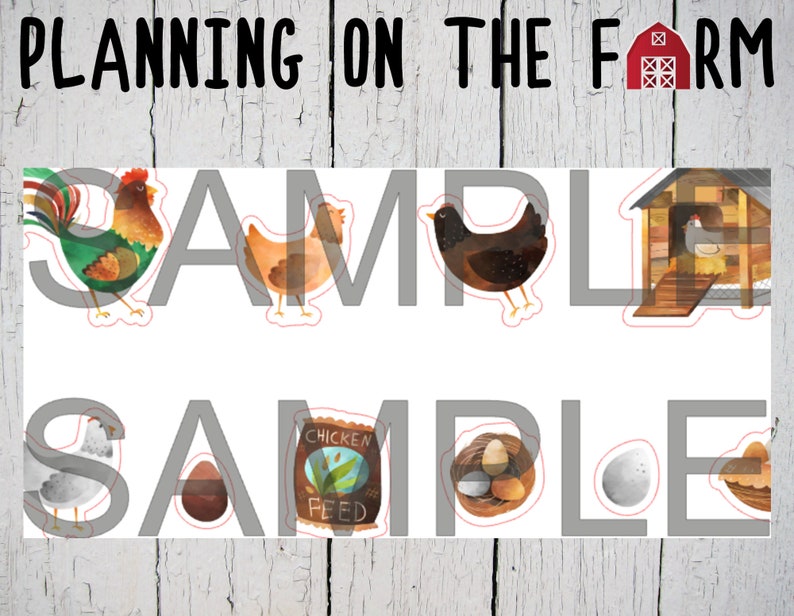 Feed the Chickens Chicken Coop Water Color Planner Stickers Farm ...