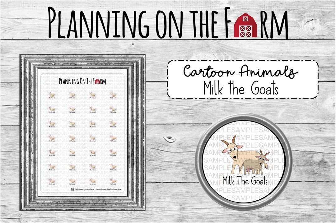 Milk the Goat / Goats Cartoon Style Farm Planner Stickers Farming ...