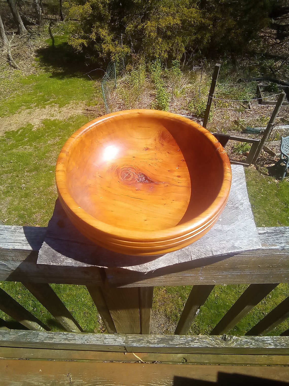 Hand Turned Spalted Apple Wood Bowl, Food Safe, Wood Serving Dish ...