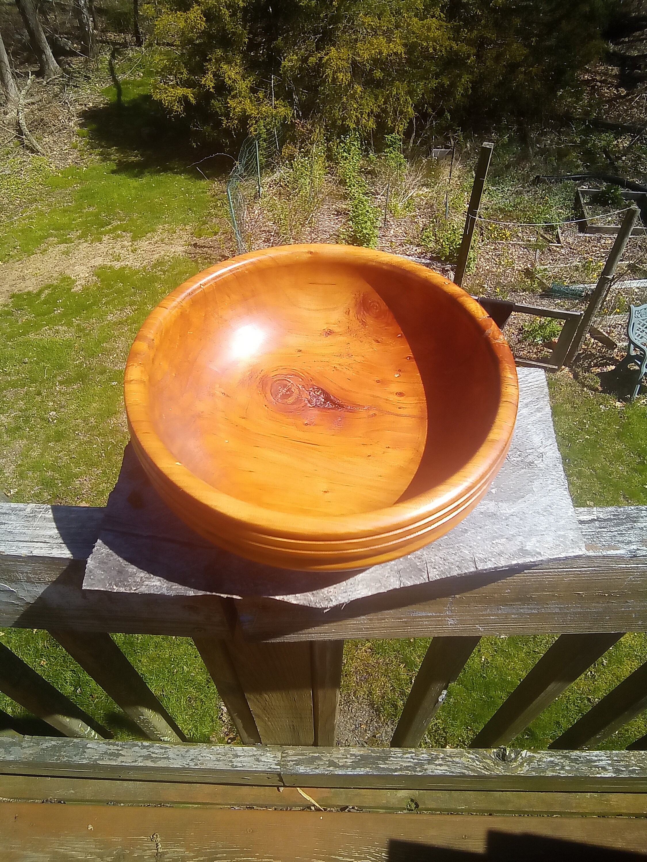 Hand Turned Spalted Apple Wood Bowl, Food Safe, Wood Serving Dish ...