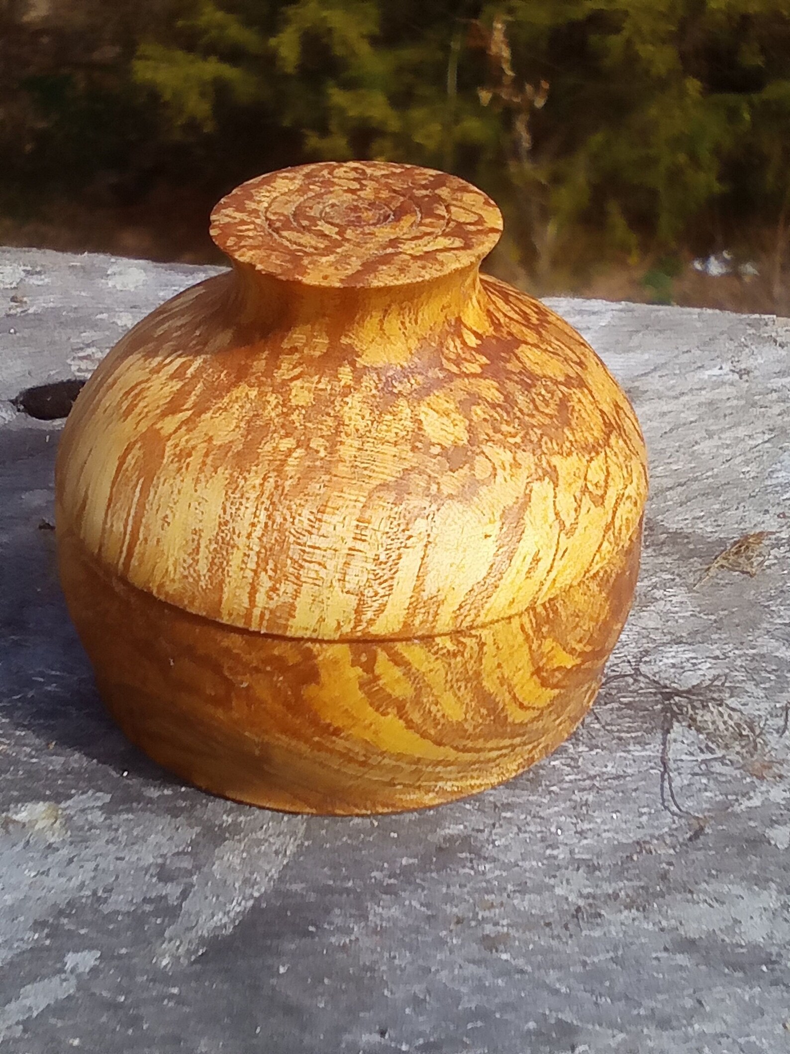 Spalted Maple Covered Box, Wood Turned, Trinket Box, Jewlery Box ...