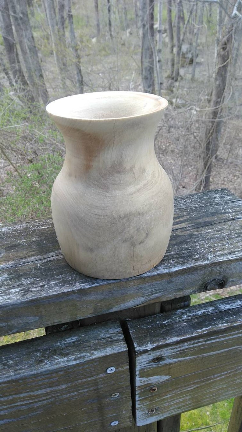 Hand Turned Sycamore Vase Perfect for a Dry Flower | Etsy